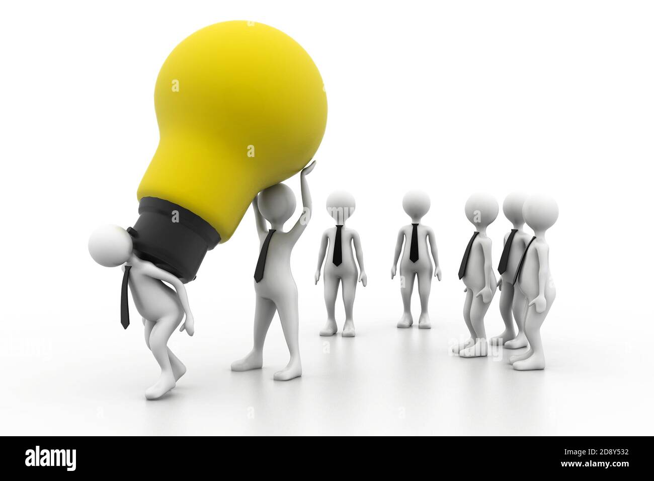 Teamwork with idea light bulb Stock Photo - Alamy