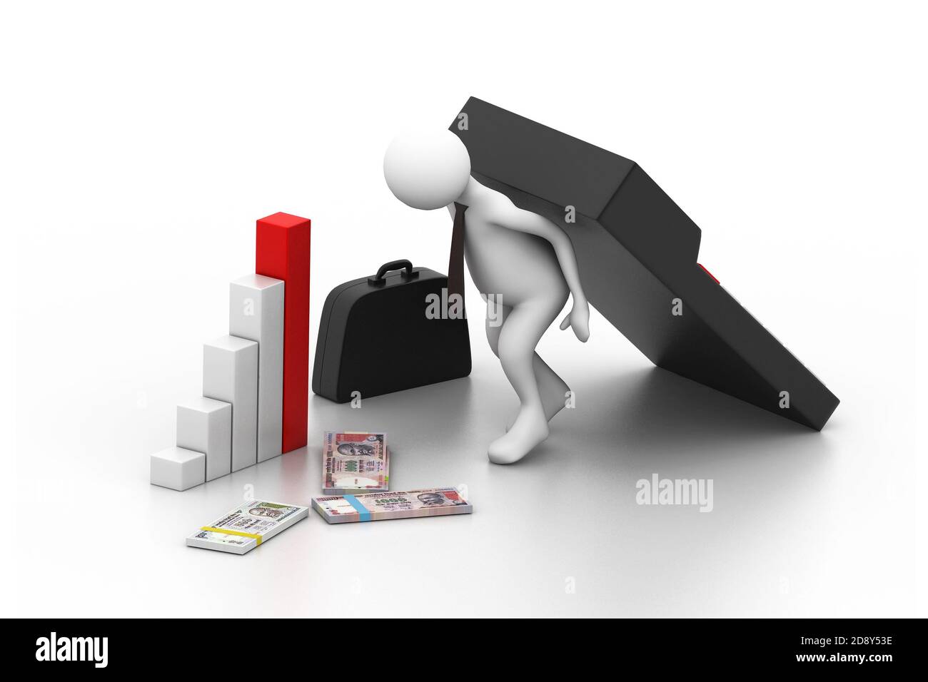 Business man with graph Stock Photo - Alamy