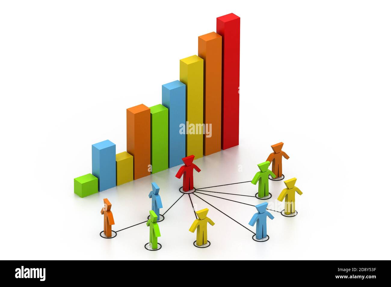 Business network with graph Stock Photo - Alamy