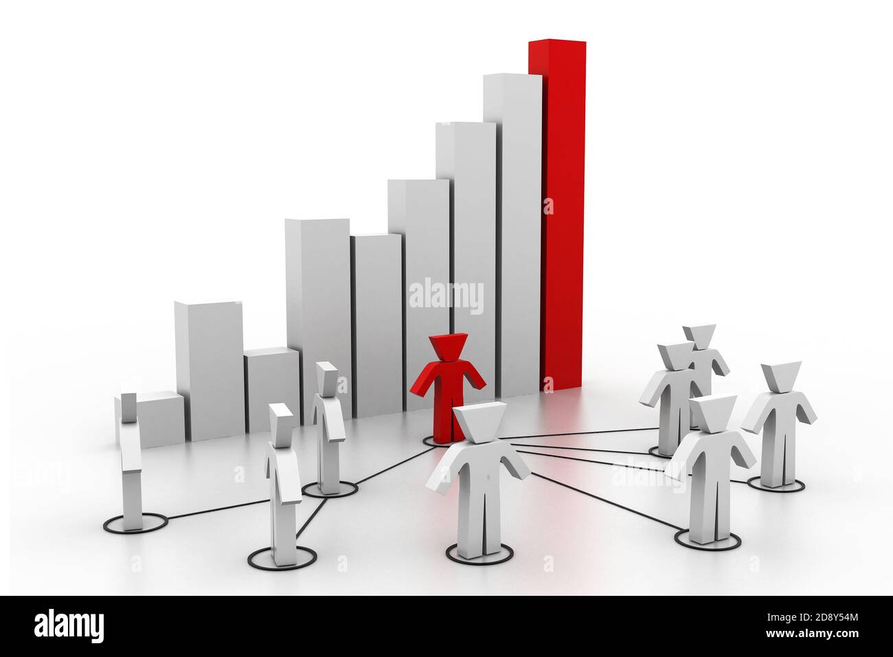 Business network with graph Stock Photo - Alamy