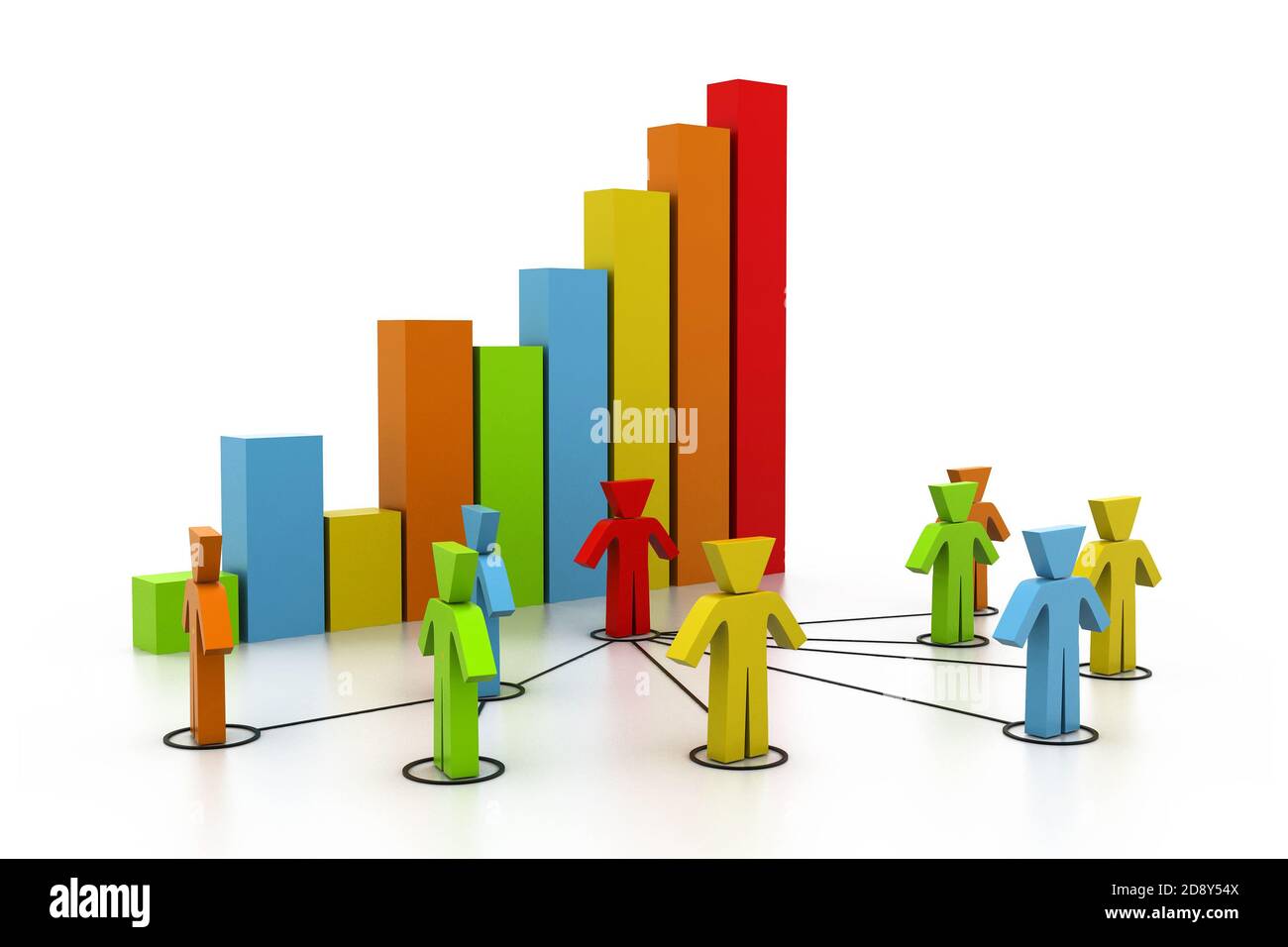 Business network with graph Stock Photo - Alamy