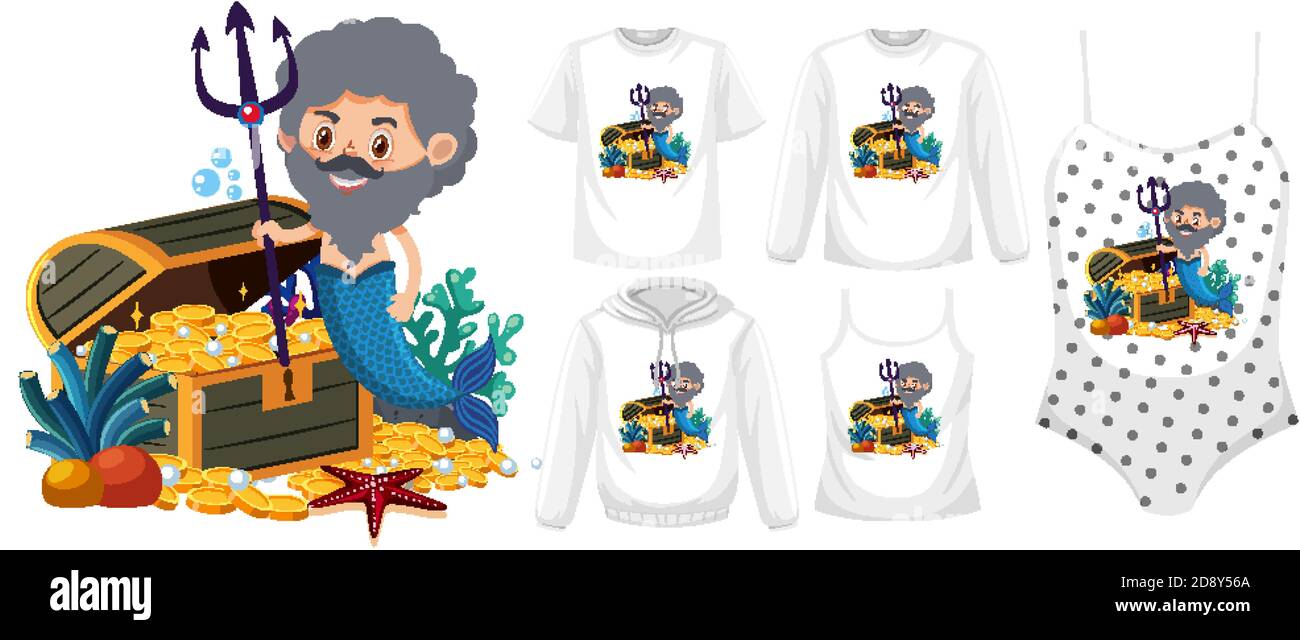 Set of merman clothes mockup illustration Stock Vector Image & Art - Alamy