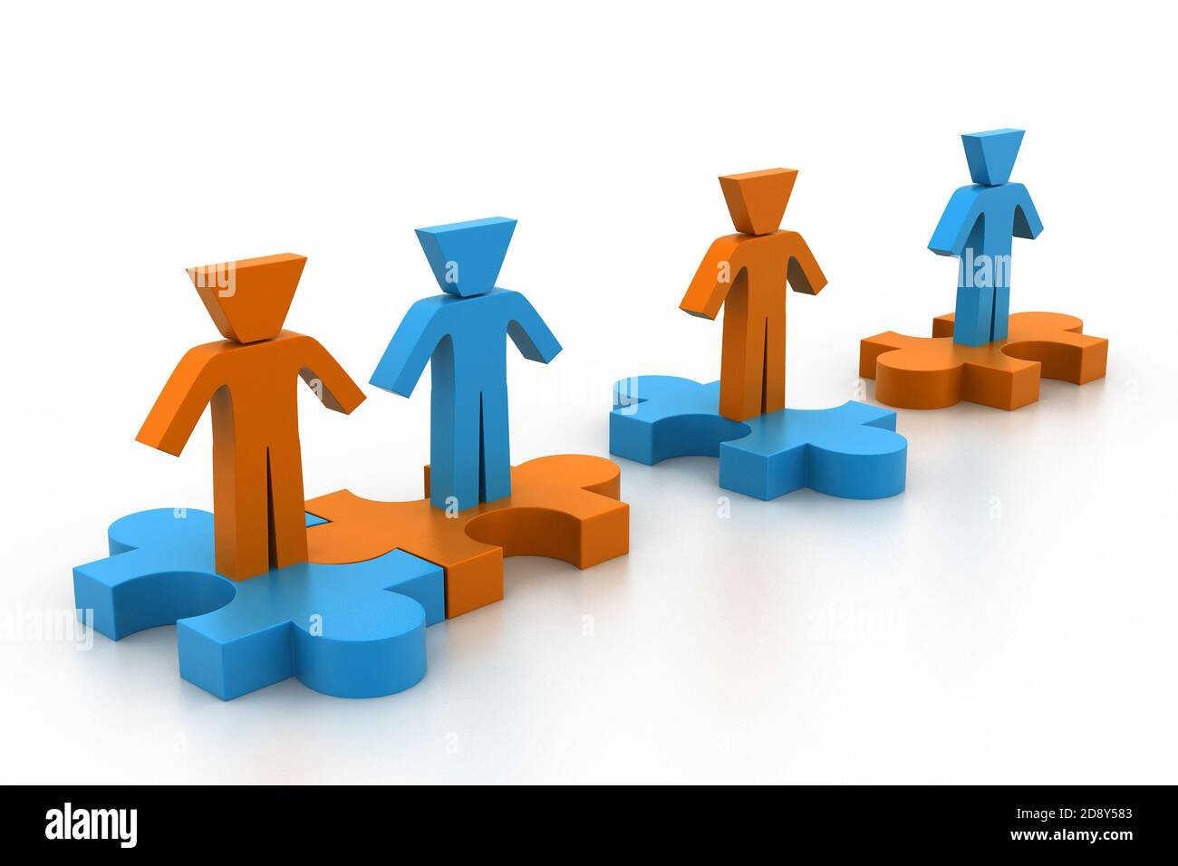 3d men puzzle teamwork Cut Out Stock Images & Pictures - Alamy