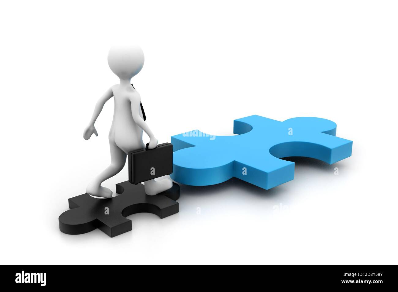 Business man with puzzle Stock Photo - Alamy