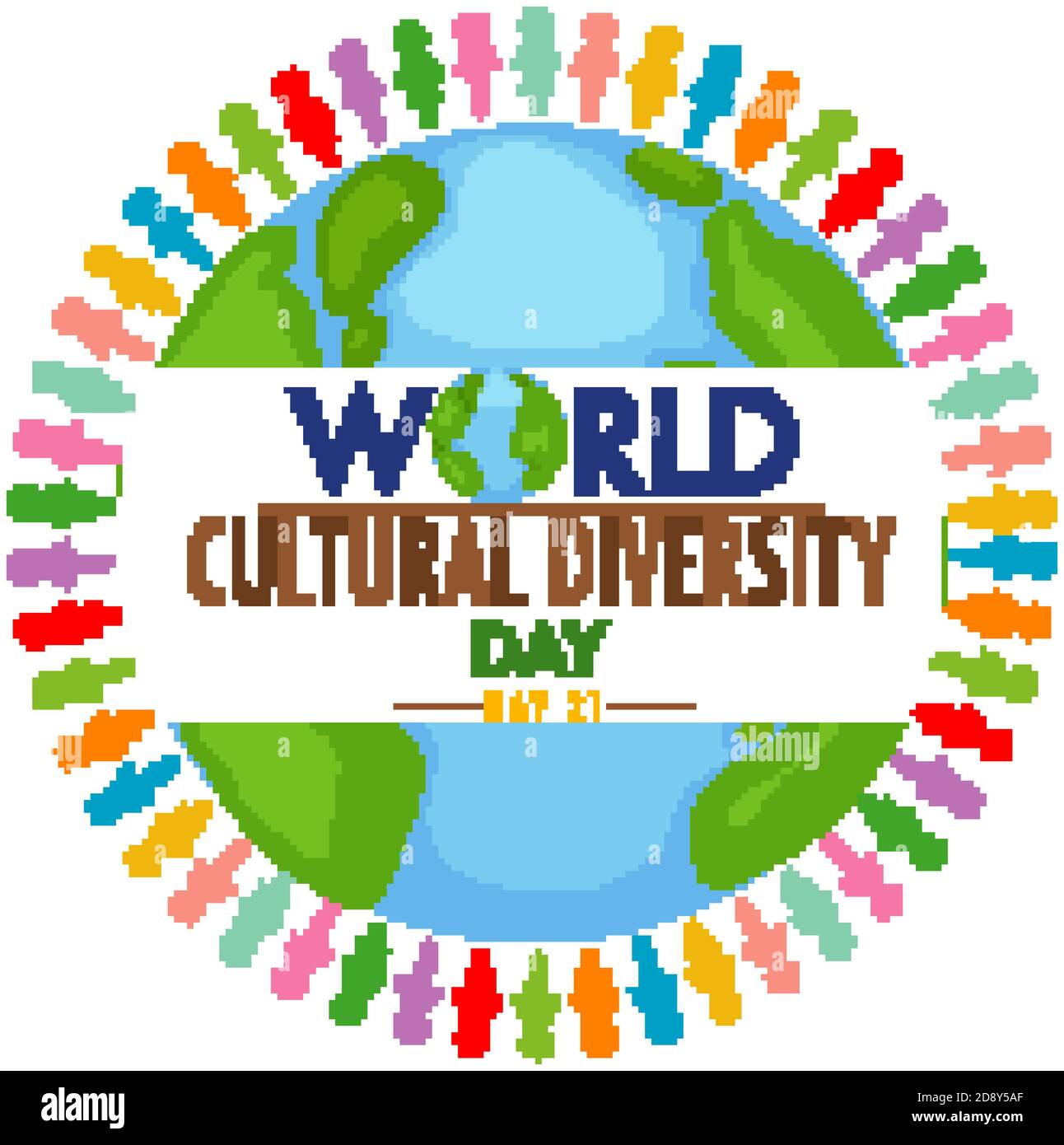 World Cultural Diversity Day logo or banner on the globe with different ...
