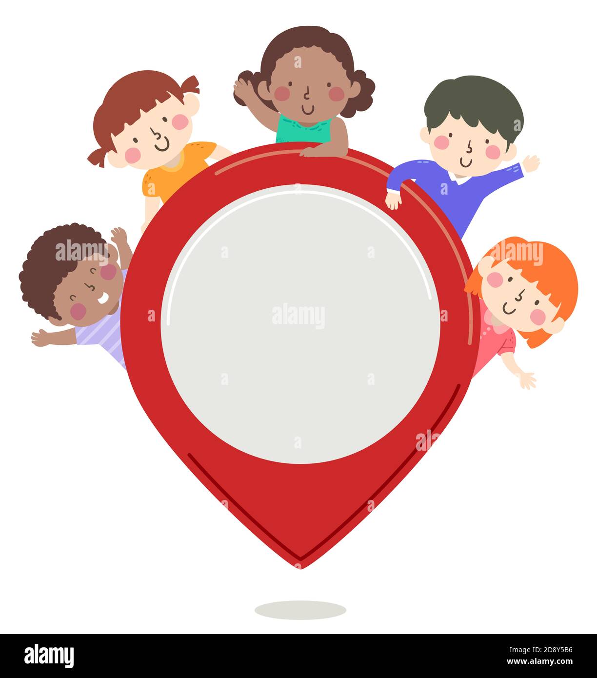 Cartoon girl pin map icon hi-res stock photography and images - Alamy