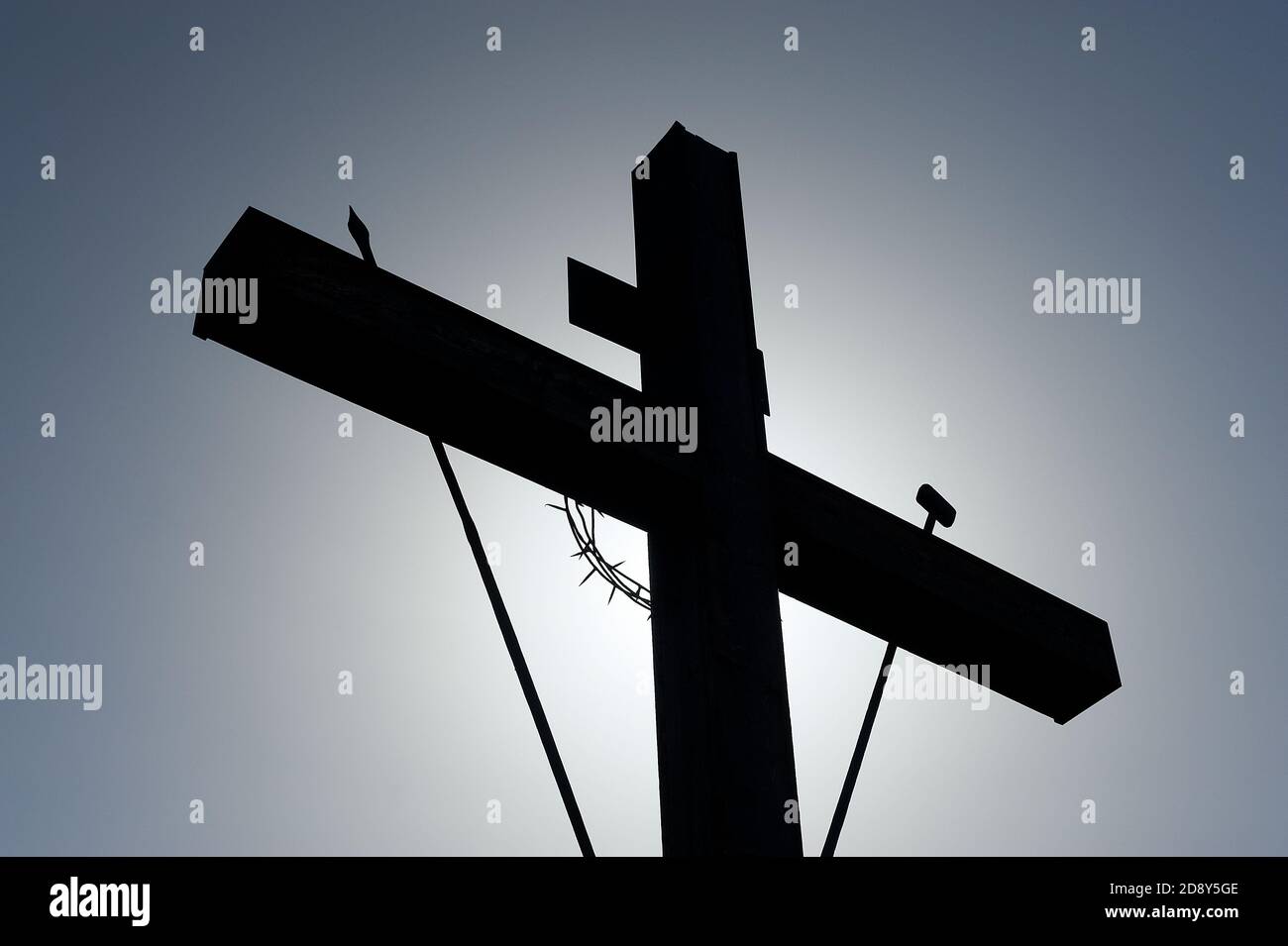 Monte Orfano (Bs), Franciacorta,Itlay, the crucifix on top of the hill ...