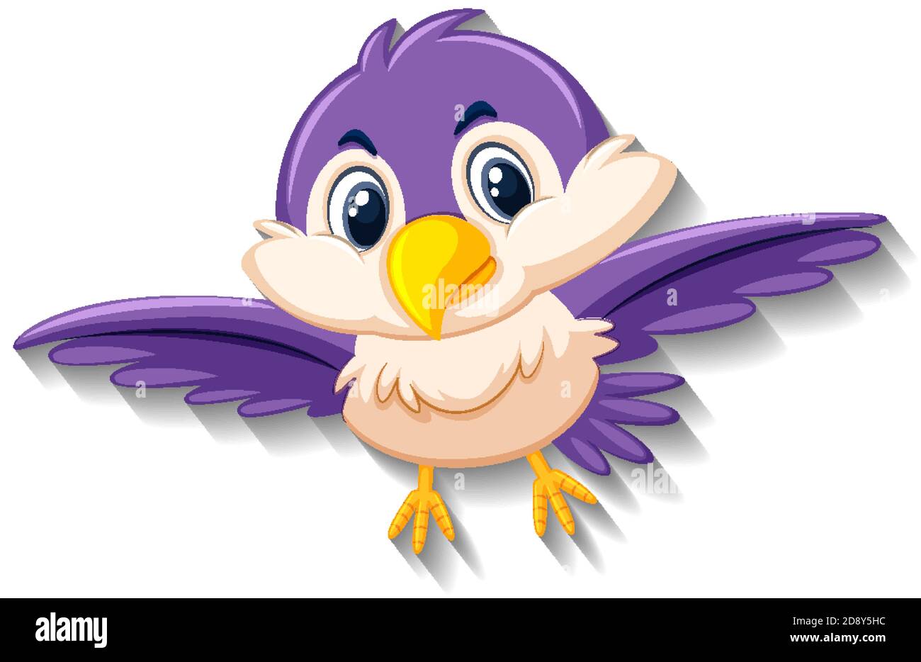 Cute Purple Bird Cartoon Character Illustration Stock Vector Image And Art Alamy