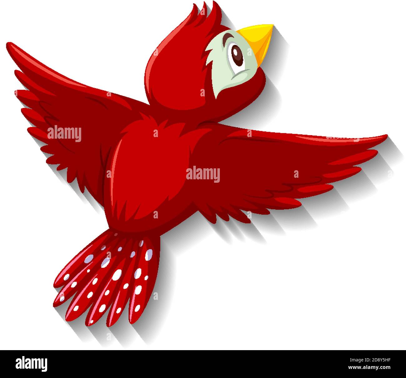 Cute red bird cartoon character illustration Stock Vector Image & Art ...