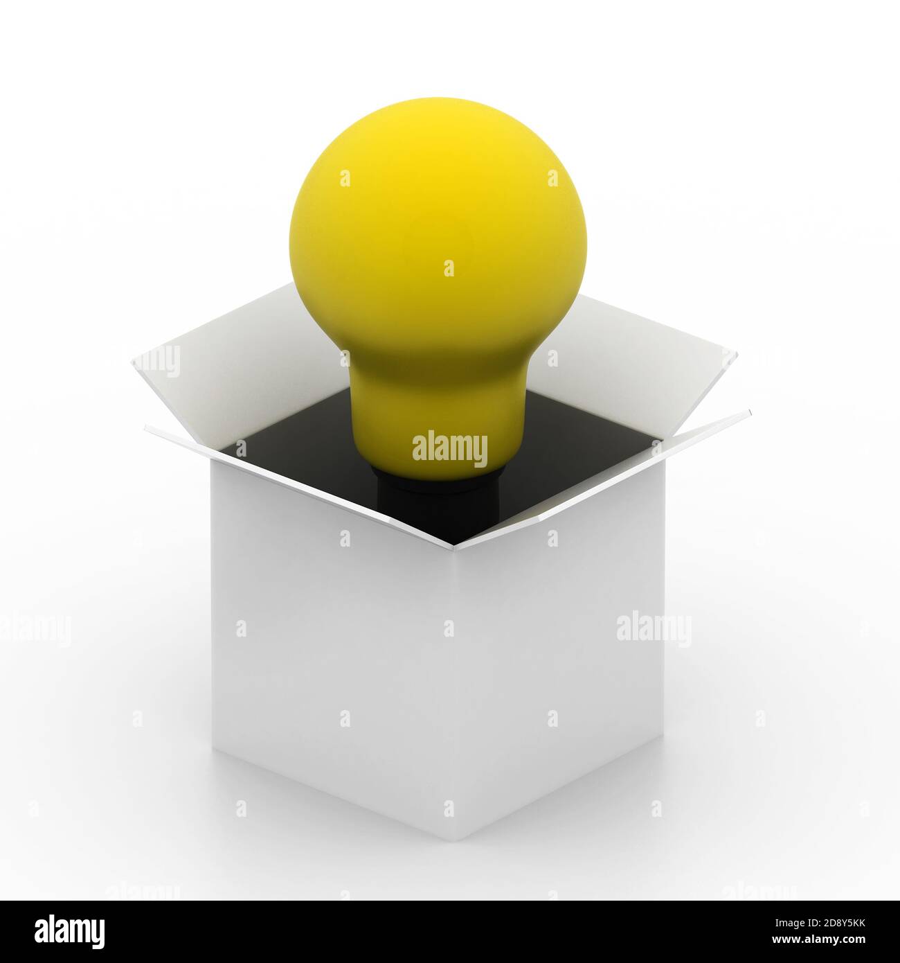 Bulb idea box Stock Photo - Alamy