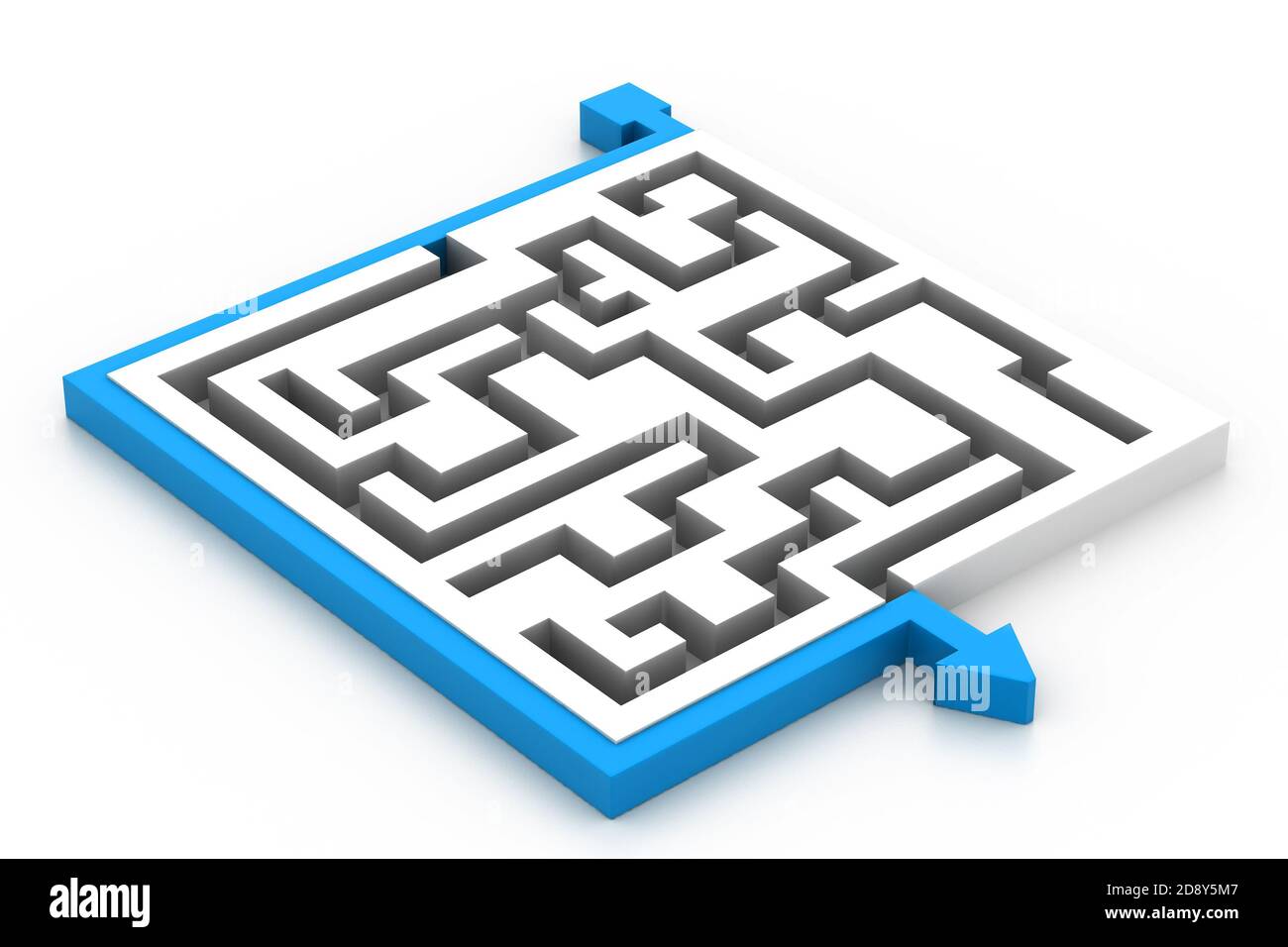 Maze puzzle solved Stock Photo - Alamy