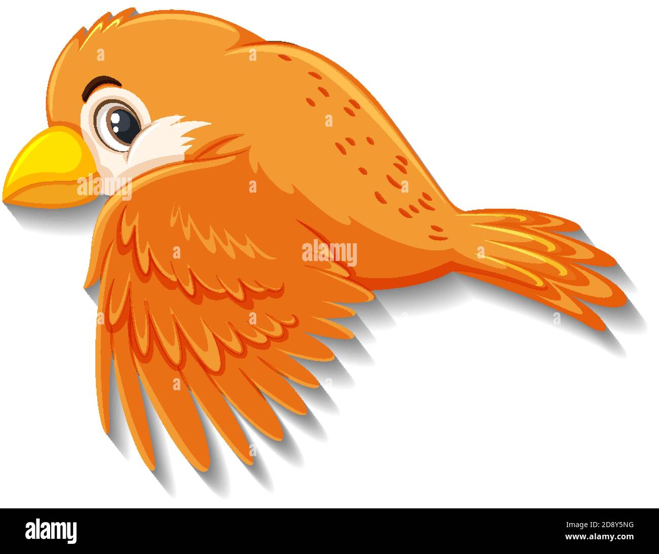 Cute orange bird cartoon character illustration Stock Vector Image ...