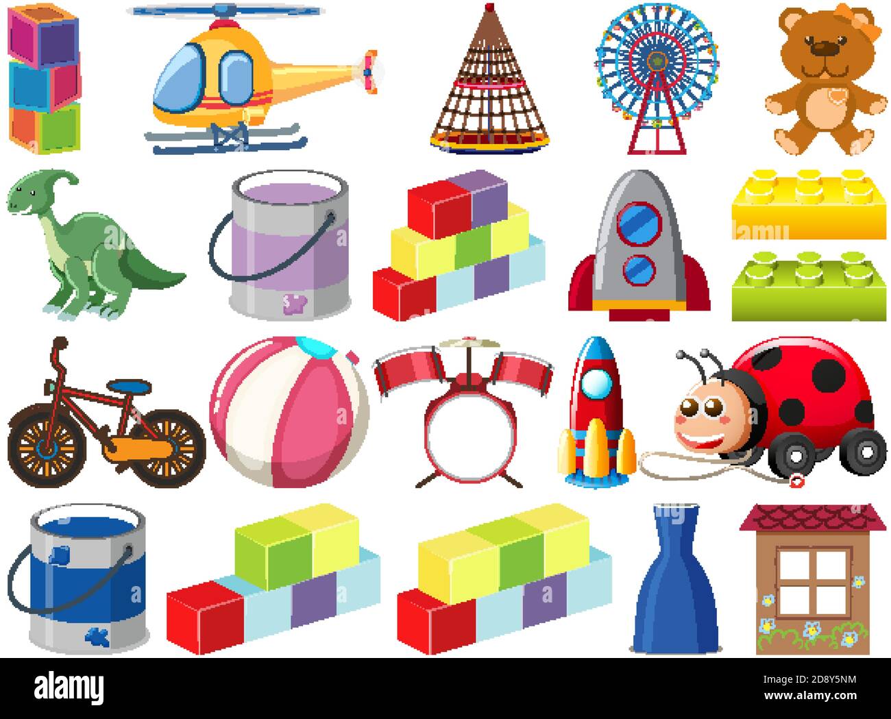 Set of various objects cartoon illustration Stock Vector Image & Art ...