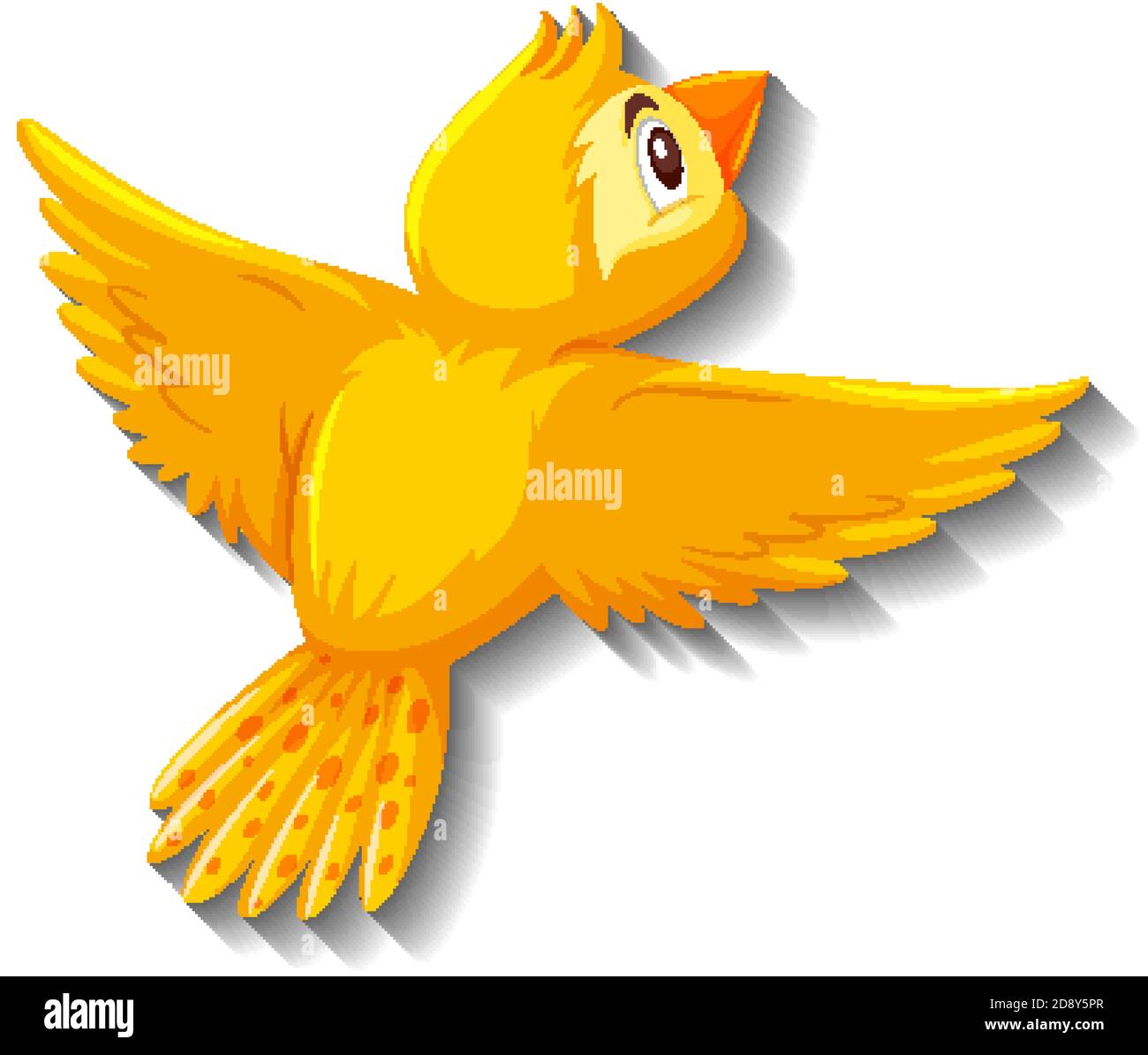 Cute yellow bird cartoon character illustration Stock Vector Image ...