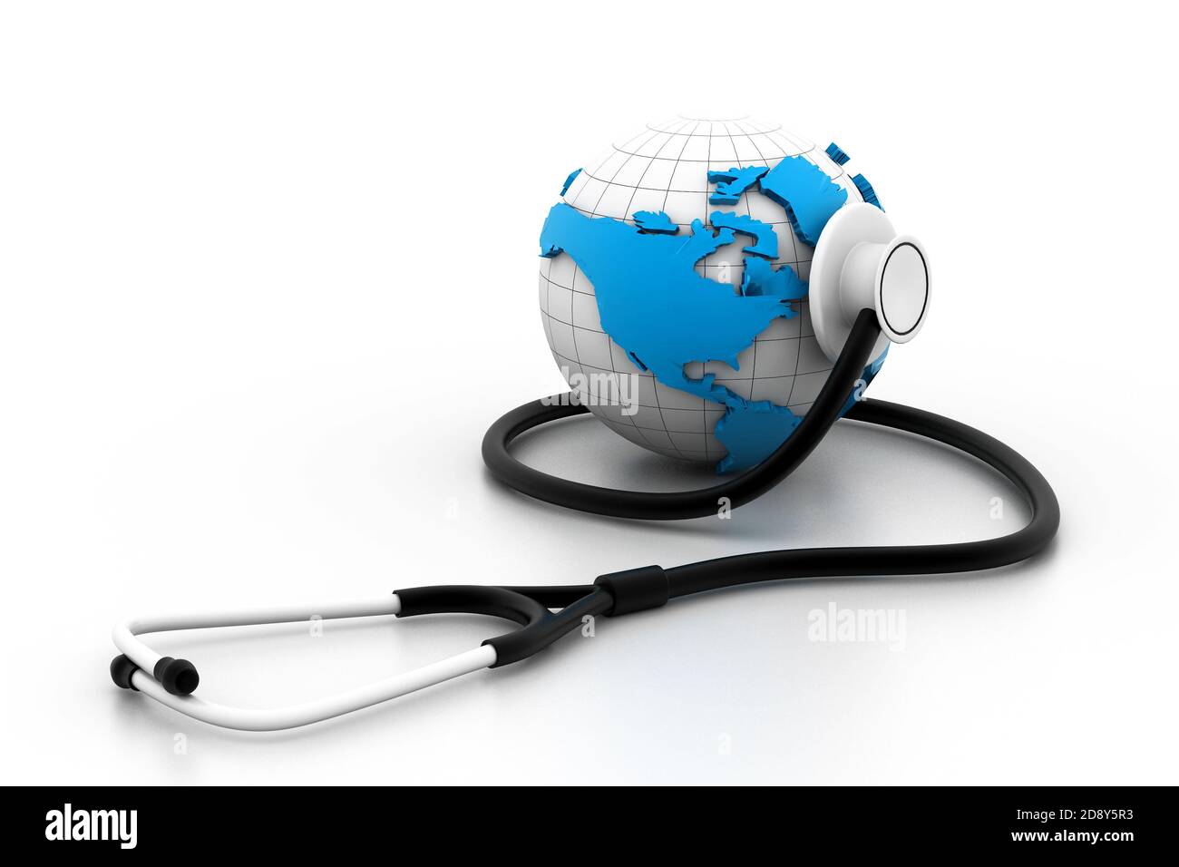 Globe with stethoscope - Global healthcare Stock Photo - Alamy