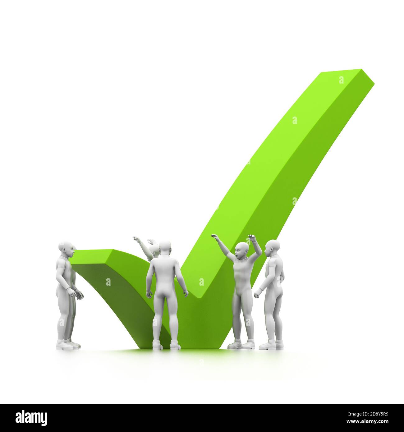 Check mark with people Stock Photo - Alamy