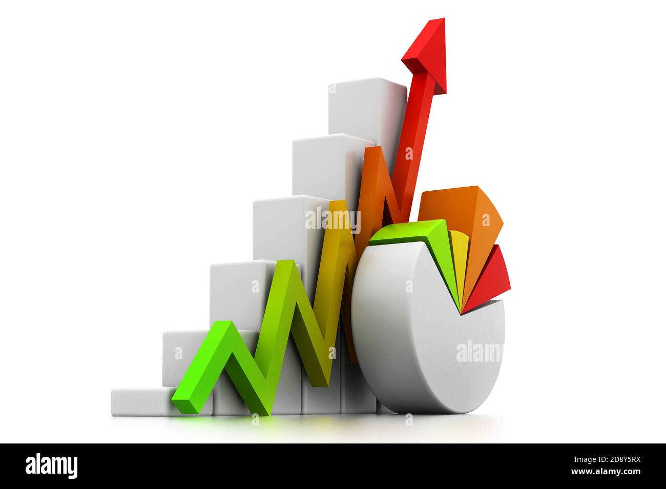 3d business growth graph Stock Photo - Alamy