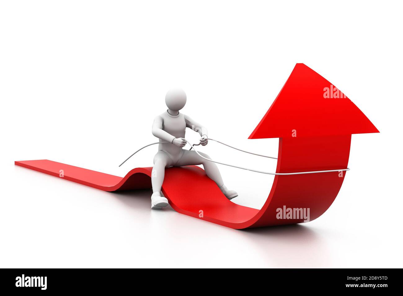 man works together to pull up a growth arrow Stock Photo - Alamy