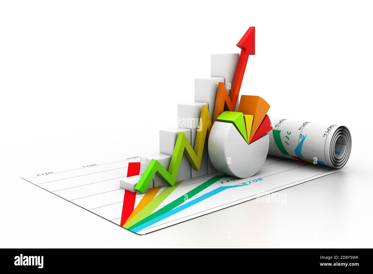 3d business growth graph Stock Photo - Alamy