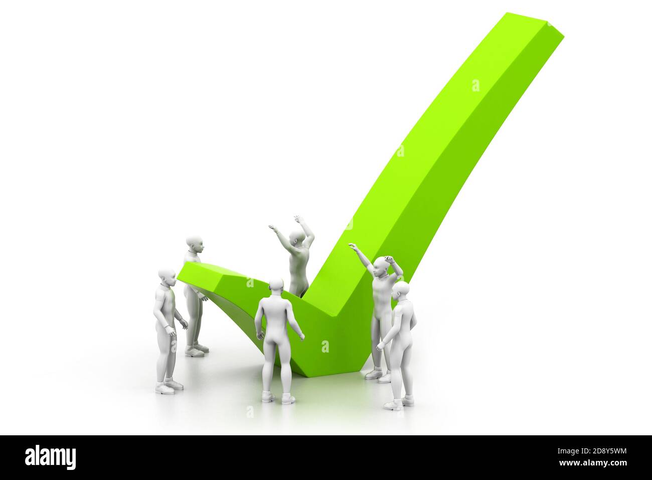 Check mark with people Stock Photo - Alamy