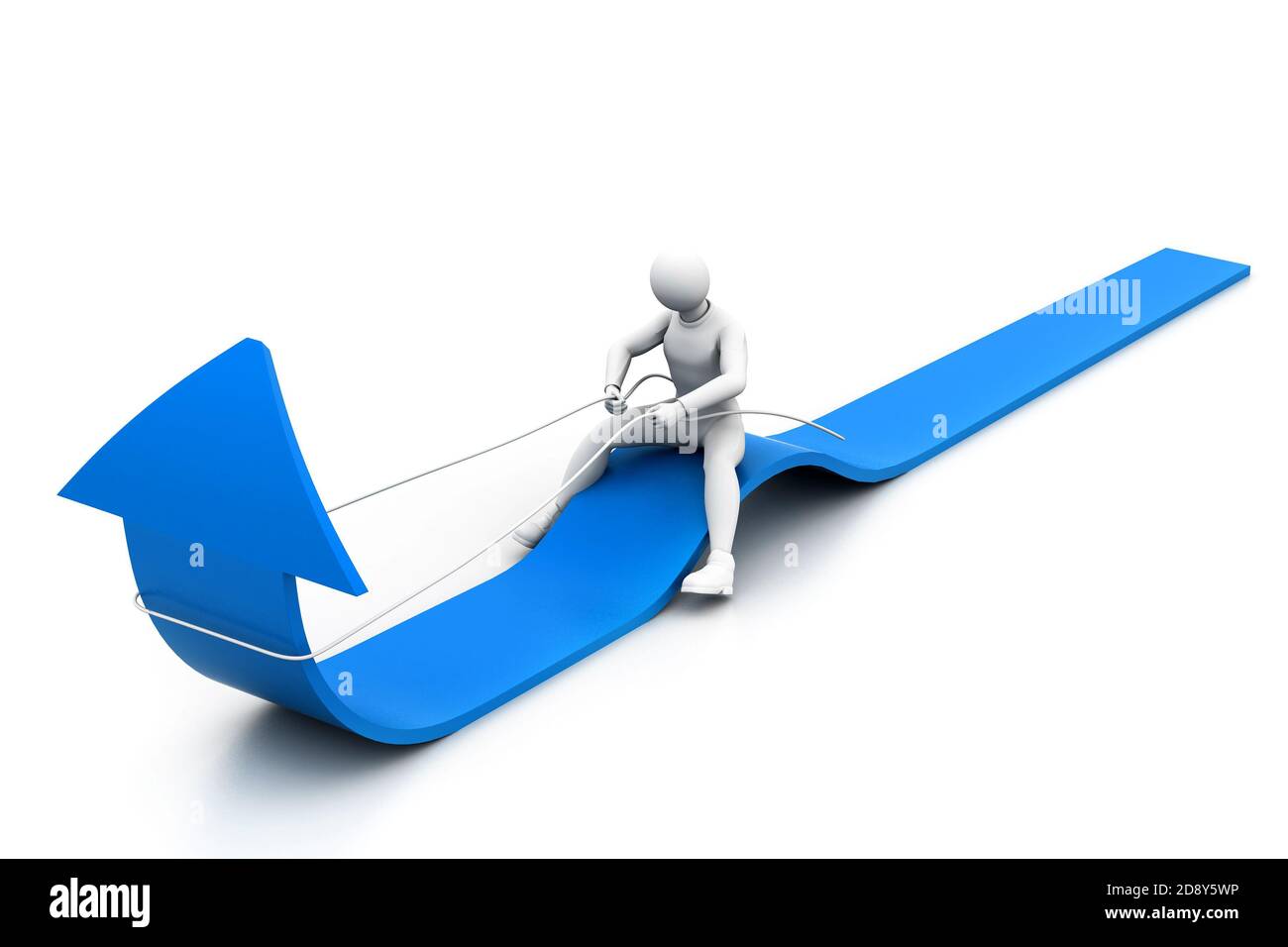 man works together to pull up a growth arrow Stock Photo - Alamy