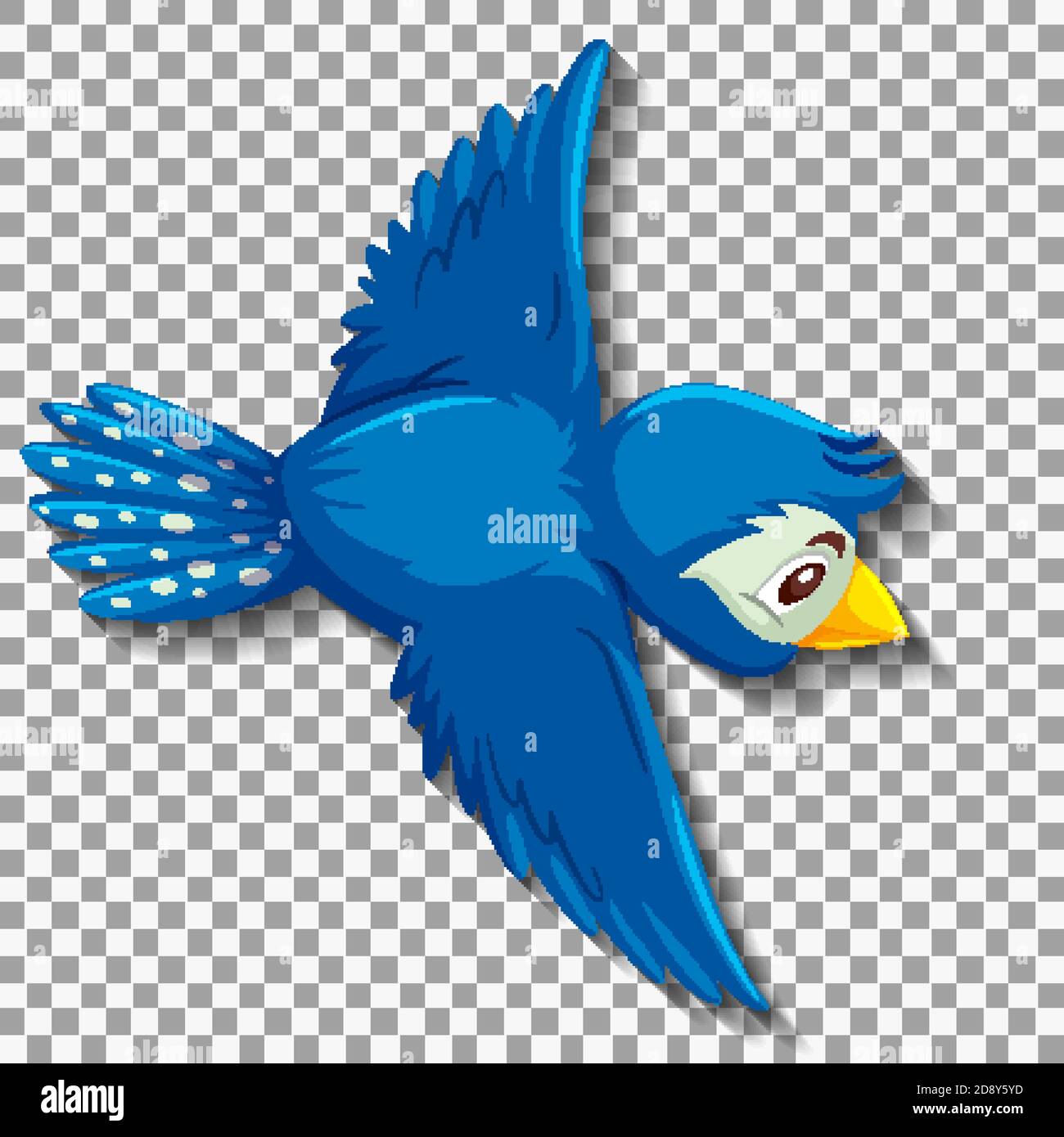 Cute blue bird cartoon character illustration Stock Vector Image & Art ...
