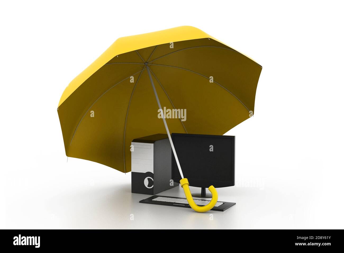 computer under umbrella Stock Photo - Alamy