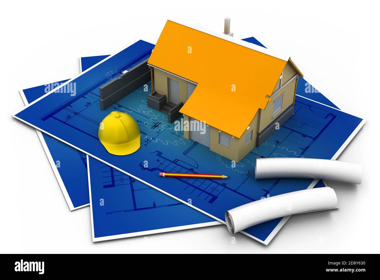 Architectural drawings house 3d hi-res stock photography and images - Alamy