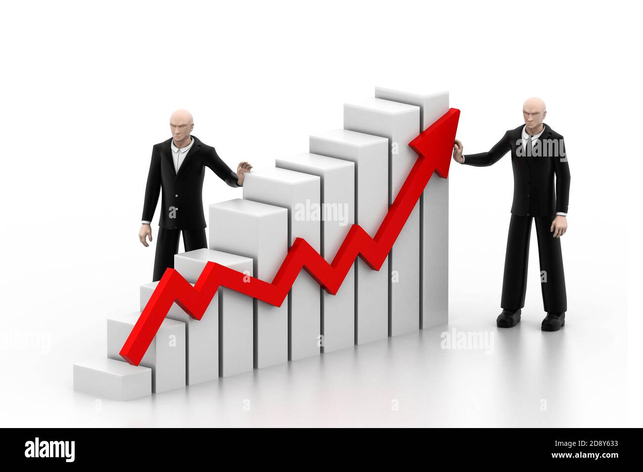 Business people with a growth graph Stock Photo - Alamy