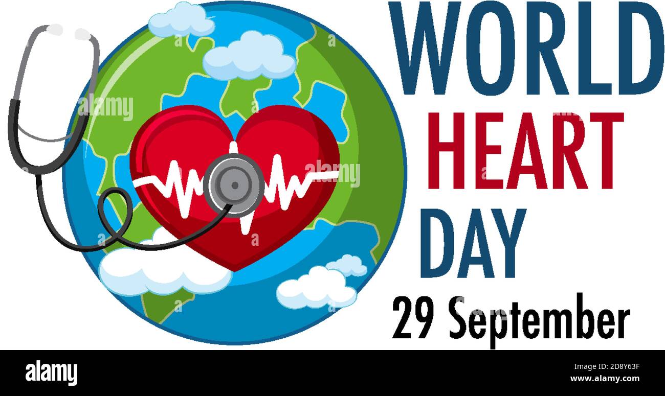 Isolated World Heart Day logo illustration Stock Vector Image & Art - Alamy