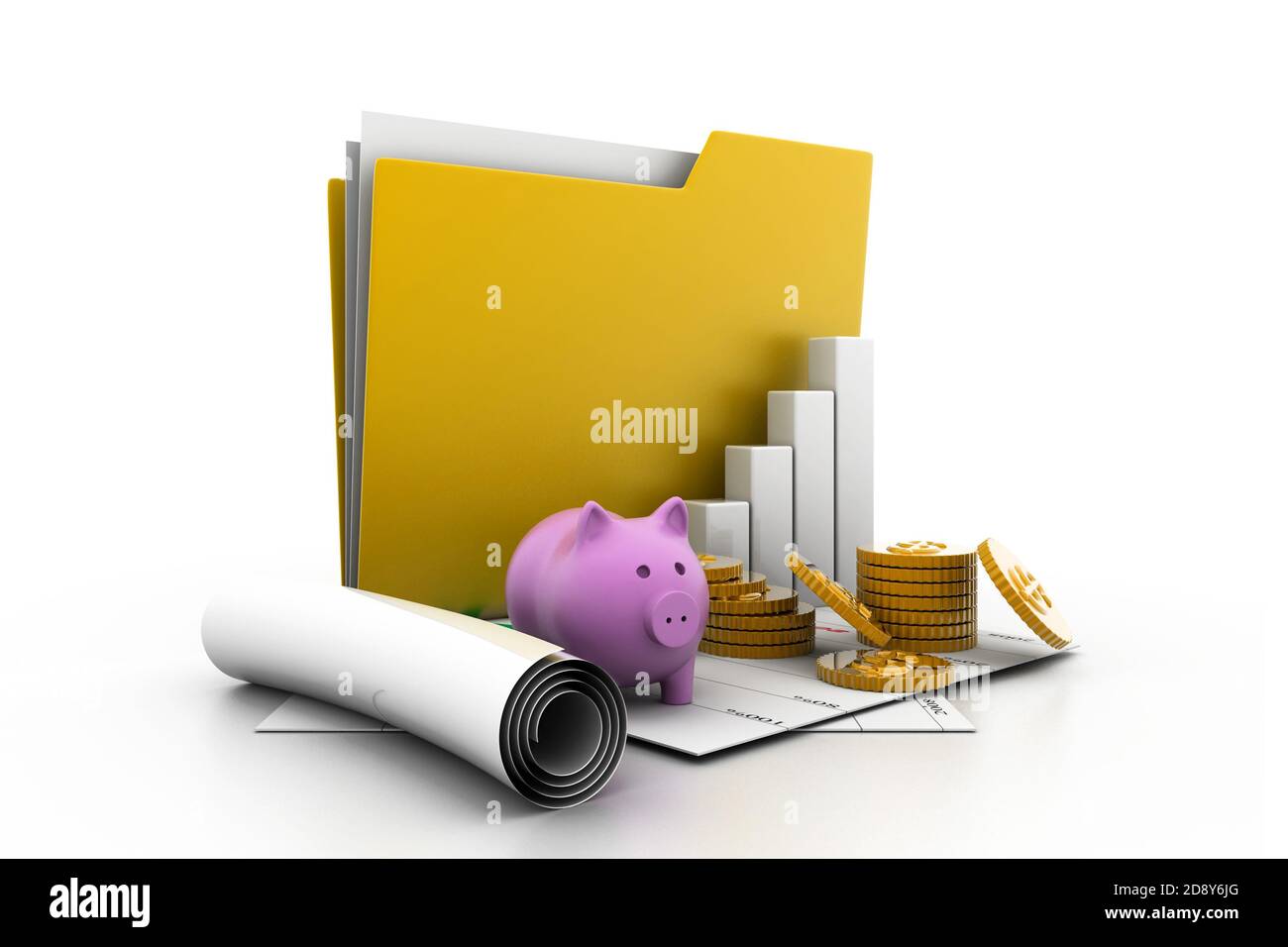 3d golden folder hi-res stock photography and images - Alamy