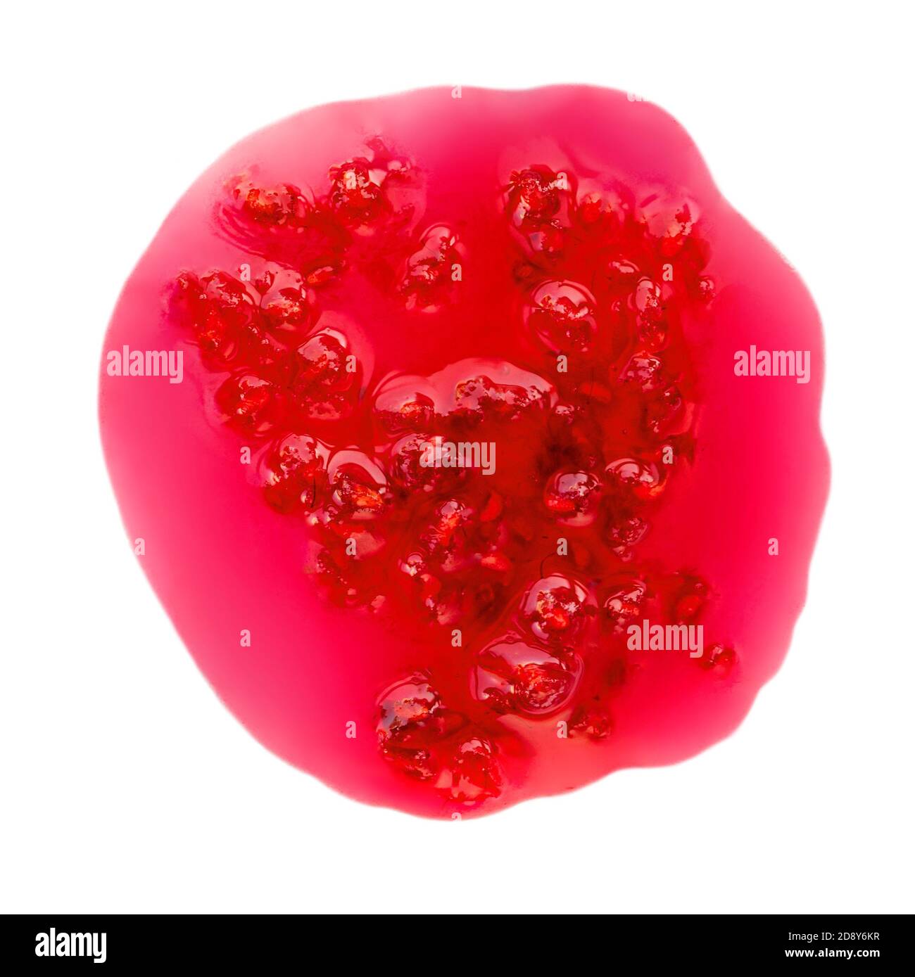 Raspberry jam drop isolated on white background. Fresh sweet confiture ...