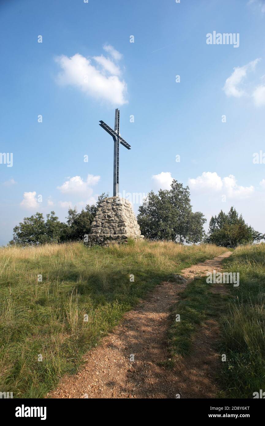 Rovato (Bs), Franciacorta,Italy, the Cross of the Alpins on the Monte ...