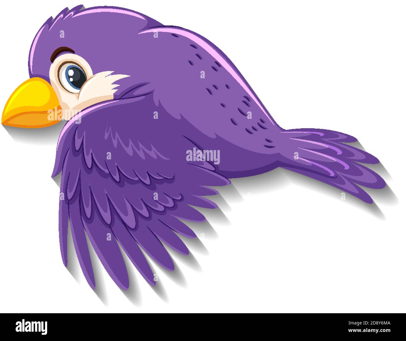 Cute purple bird cartoon character illustration Stock Vector Image ...