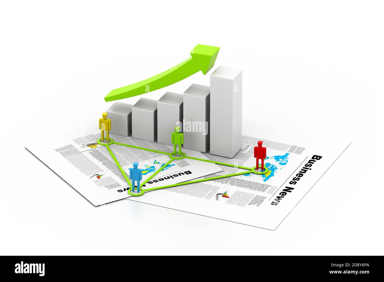 Business network with graph Stock Photo - Alamy