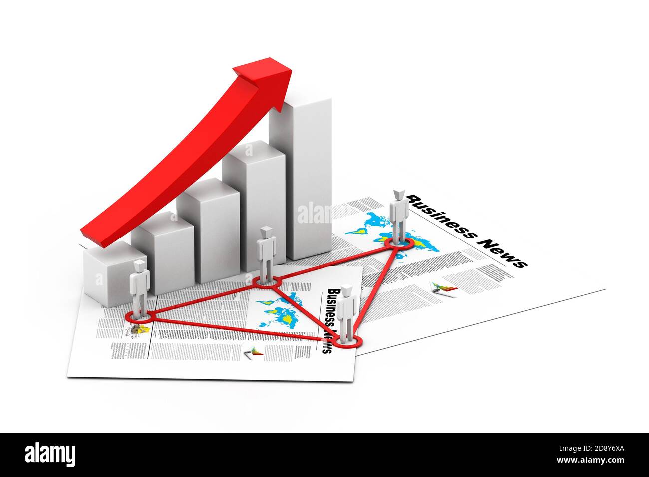 Business network with graph Stock Photo - Alamy