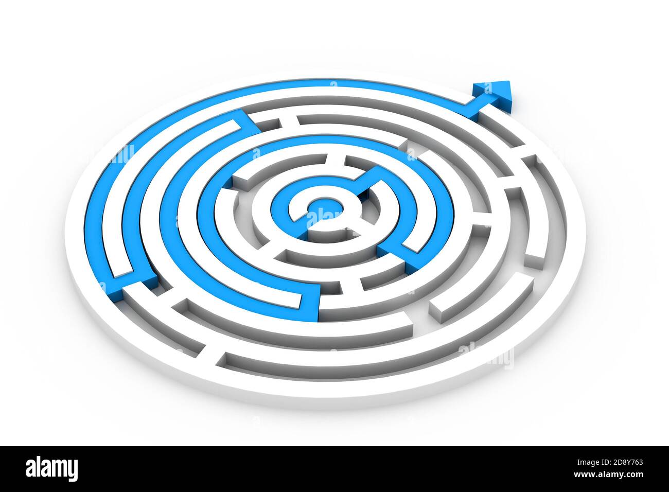 Maze puzzle solved Stock Photo - Alamy