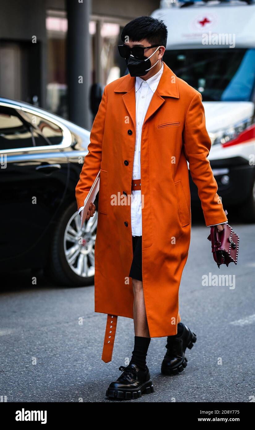MILAN, Italy- September 27 2020: Declan Chan on the street in Milan ...