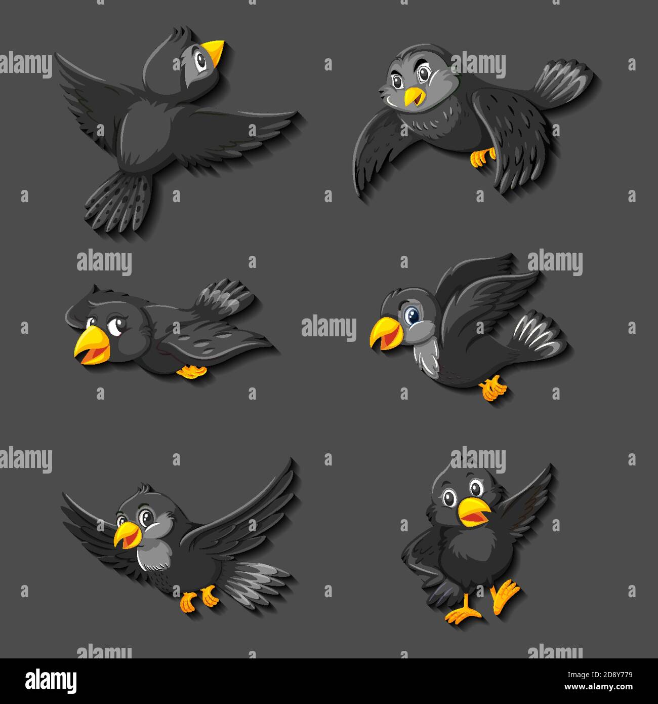 Black bird cartoon character illustration Stock Vector Image & Art - Alamy