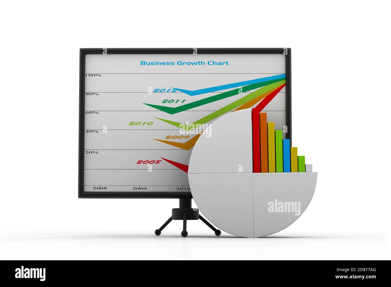 3d business graph and chart Stock Photo - Alamy