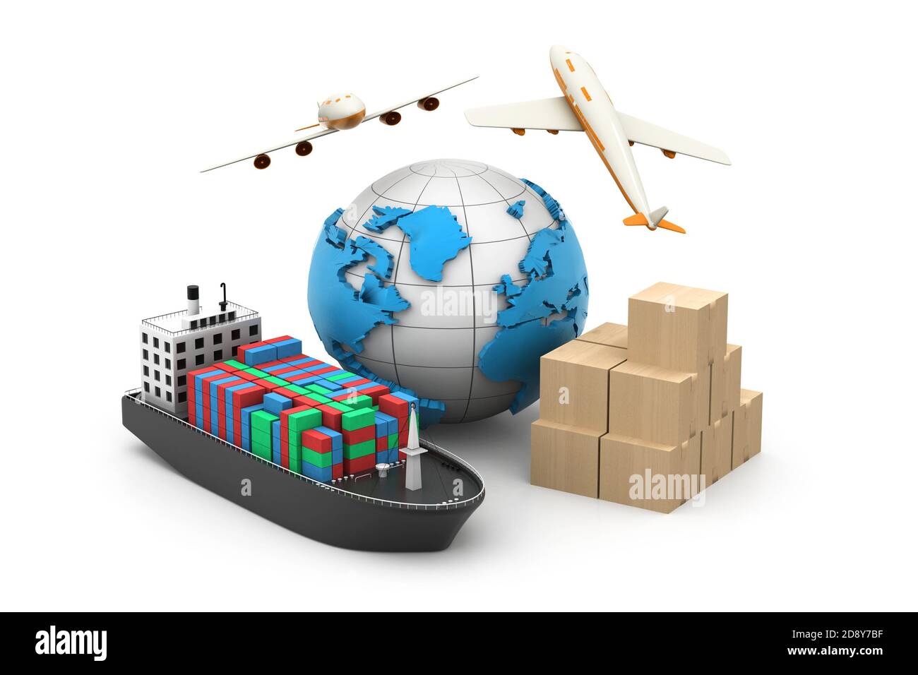 3d World cargo transport concept Stock Photo - Alamy