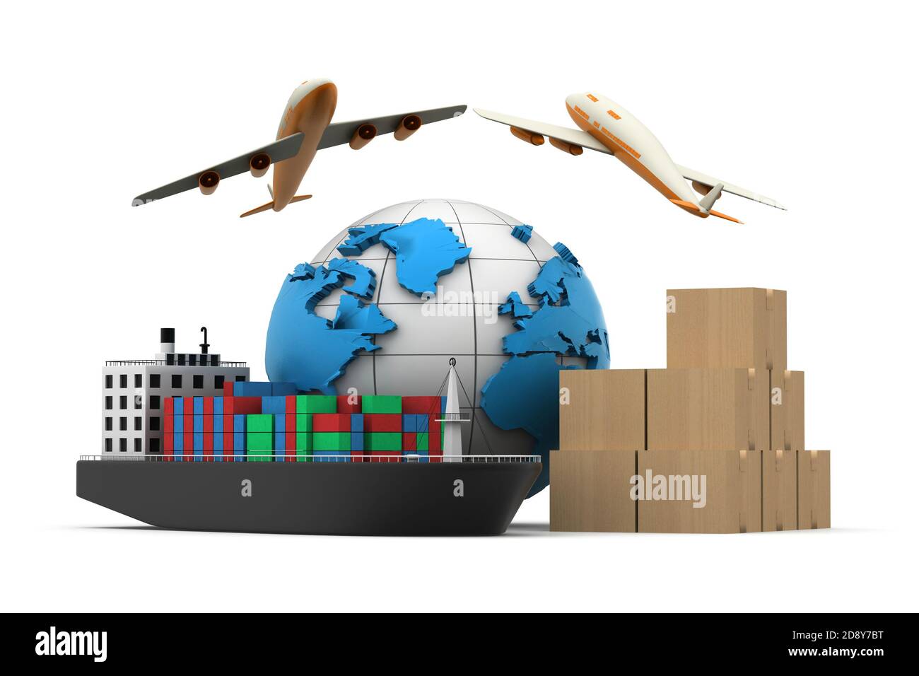 3d World cargo transport concept Stock Photo - Alamy