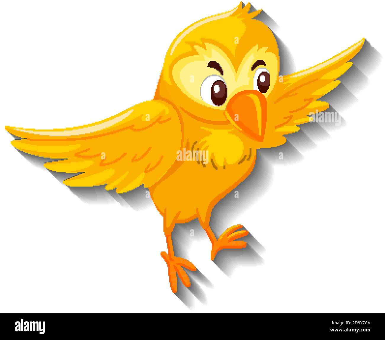Cute yellow bird cartoon character illustration Stock Vector Image ...
