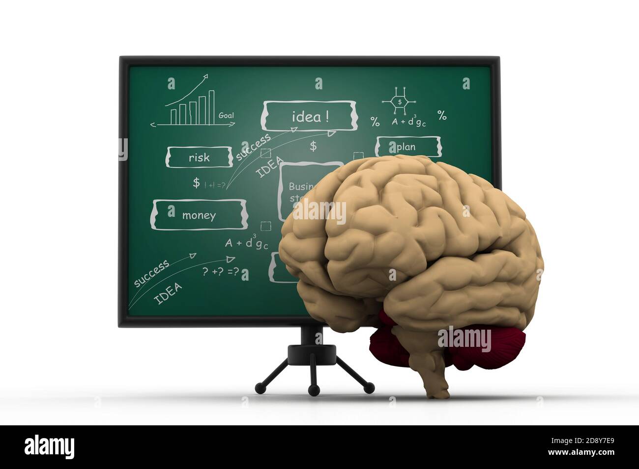 brain with business strategy board.( brainstorming concept Stock Photo ...