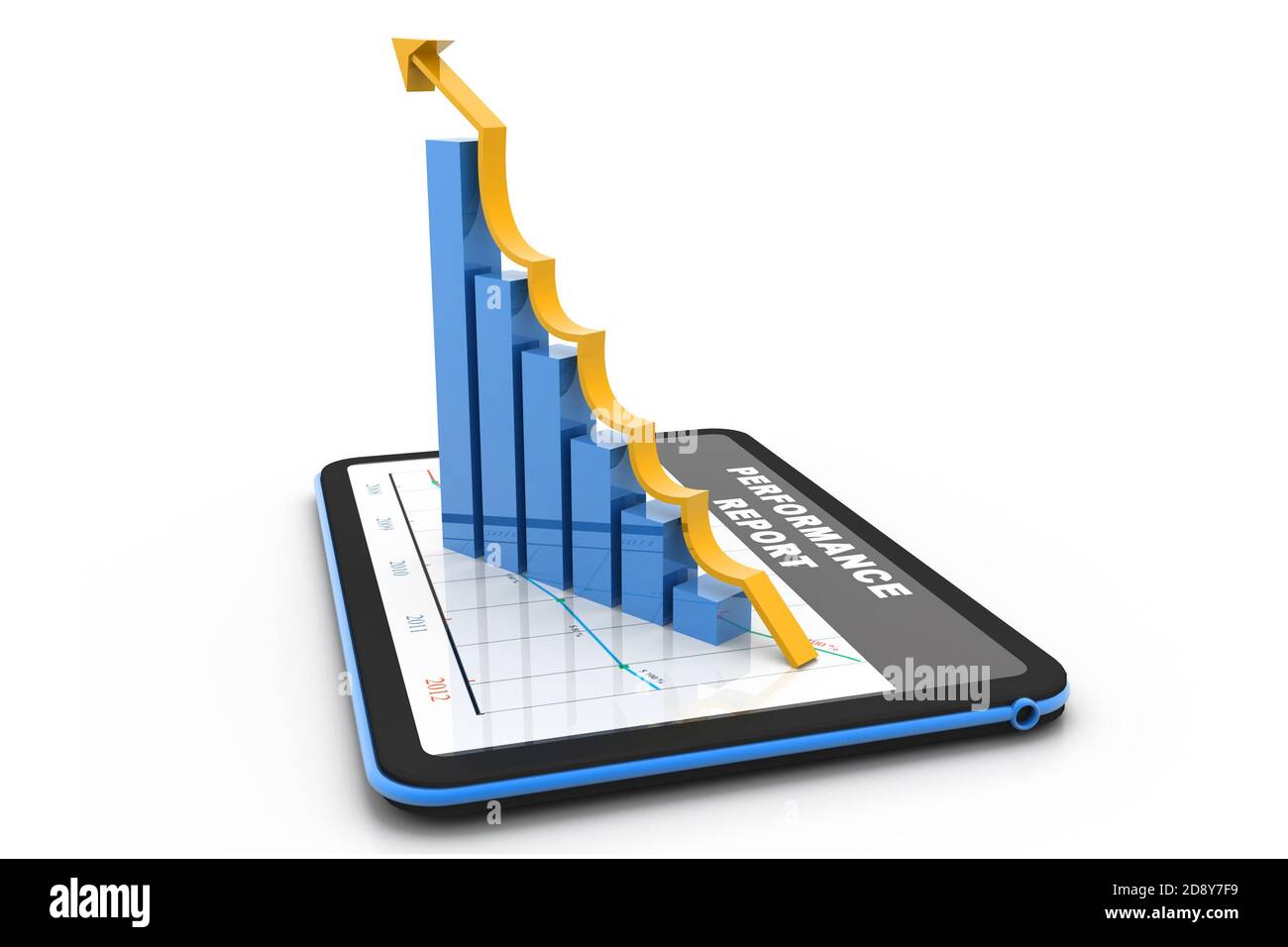 Digital tablet with rising chart Stock Photo - Alamy
