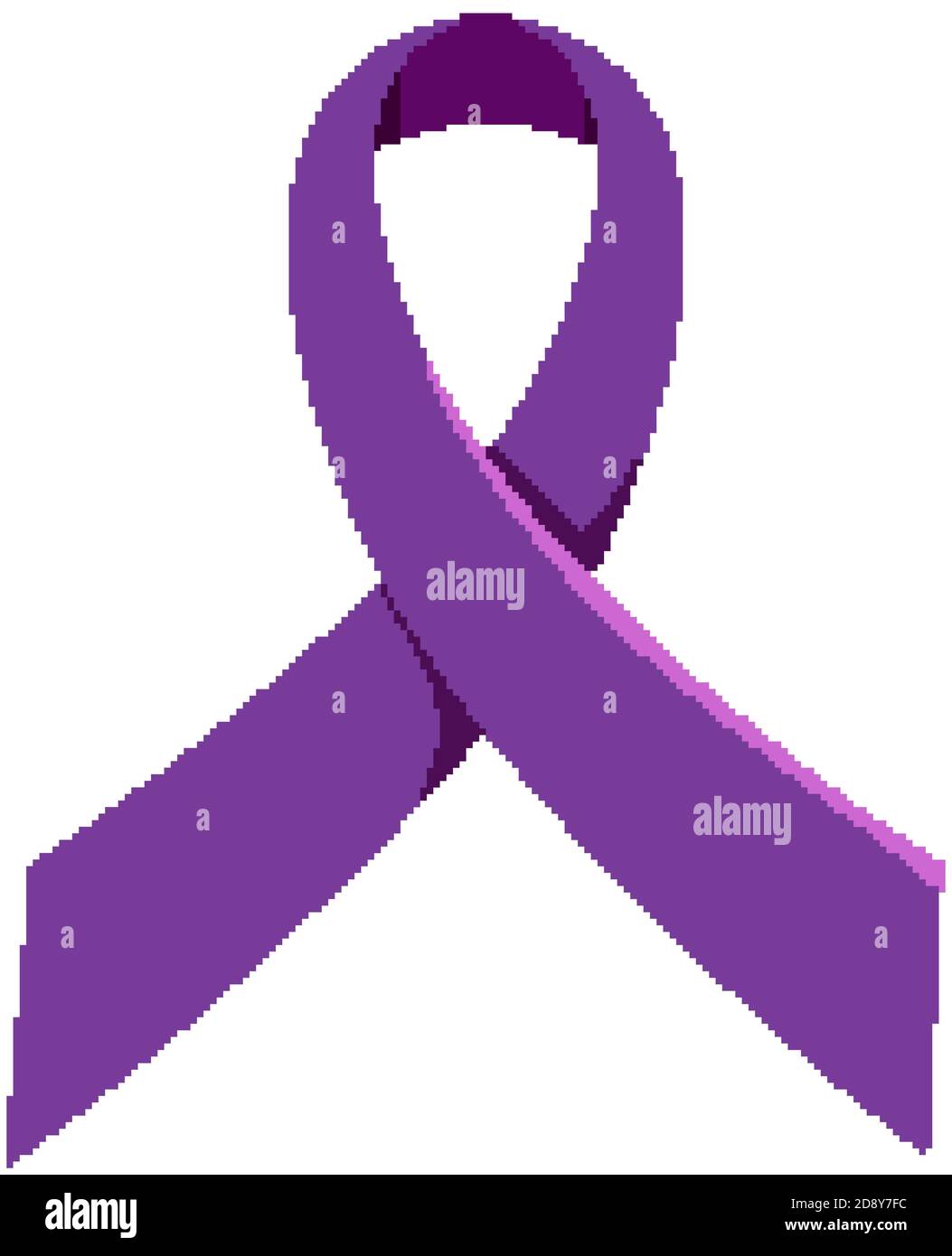 Purple ribbon symbolize awareness pancreatic cancer isolated on white ...