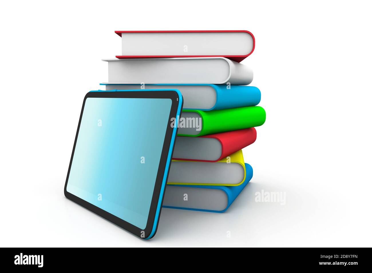 Books and tablet pc Stock Photo - Alamy