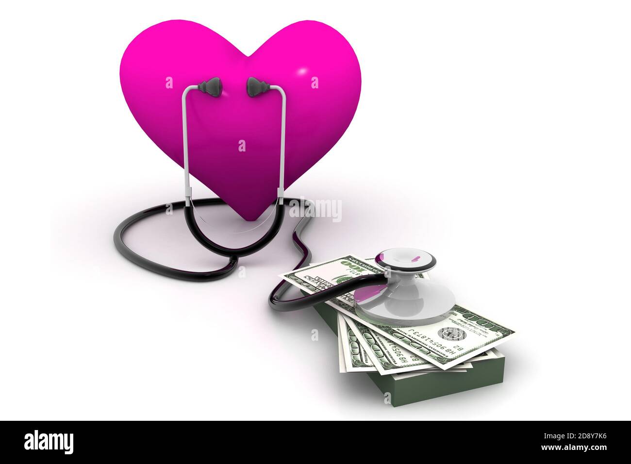 heart with stethoscope and money Stock Photo - Alamy