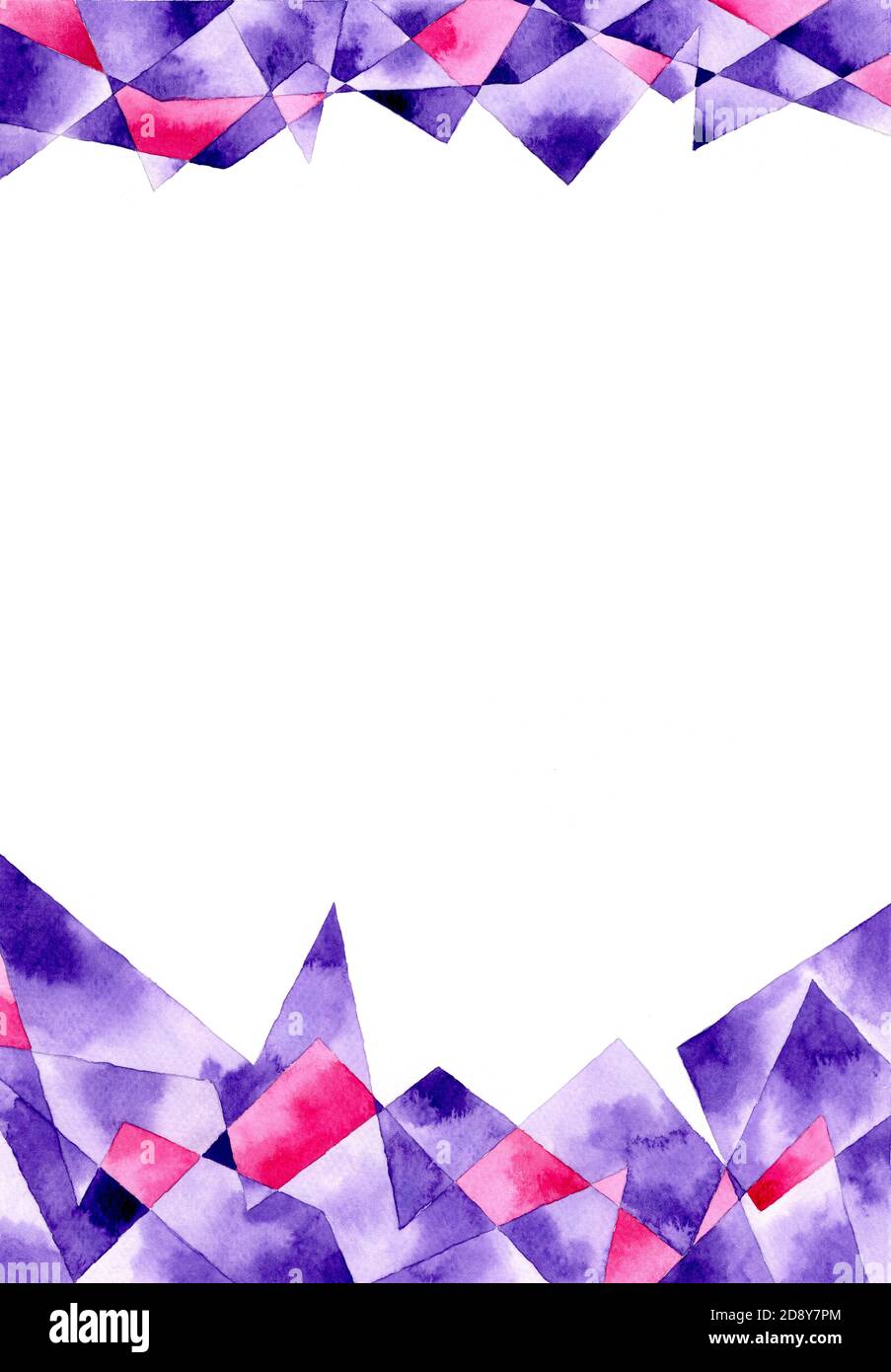 Purple and pink polygon abstract frame on white background. Template ...