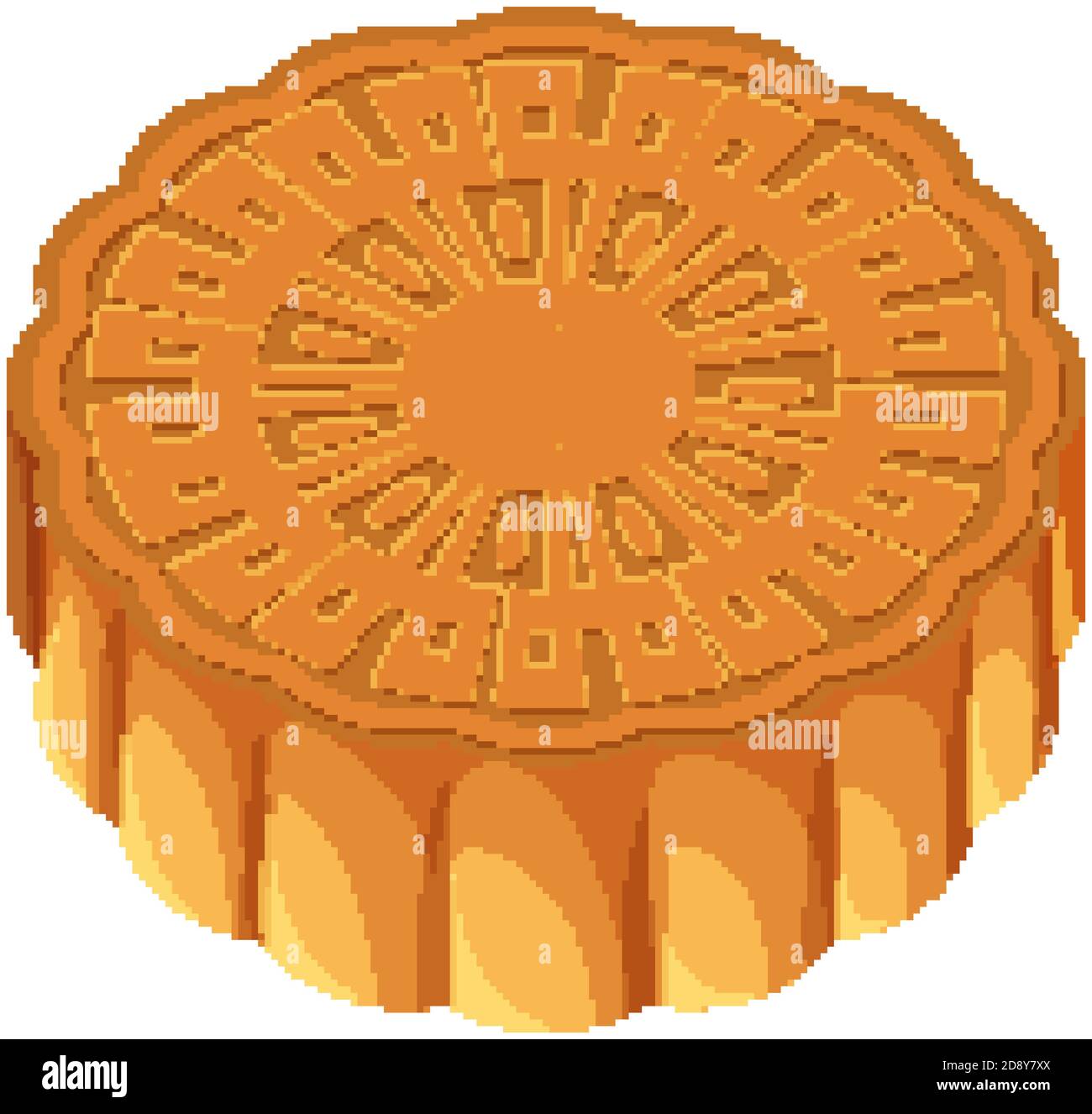 Isolated mooncake on white background illustration Stock Vector Image ...